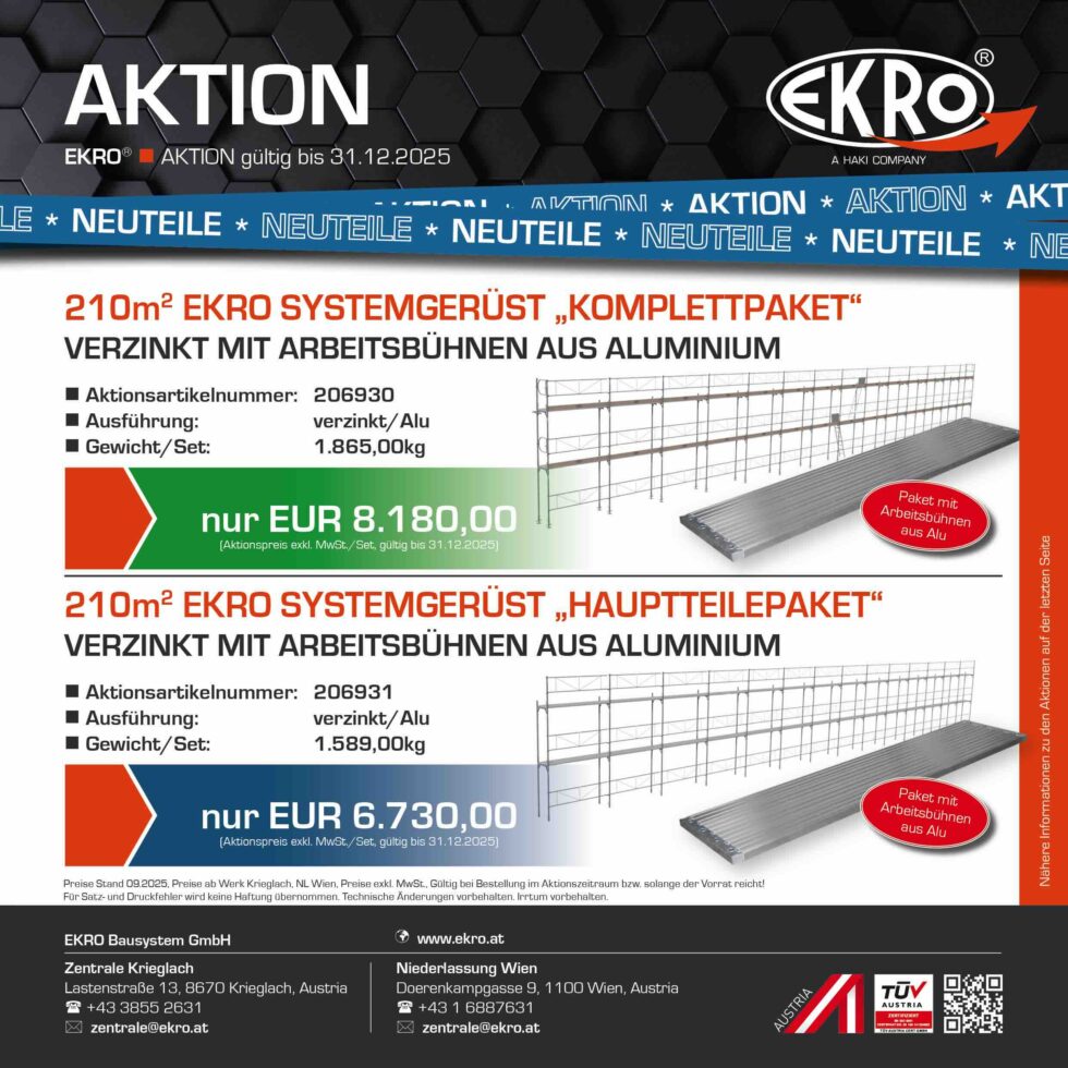 Kundenaktion 2025 - Komplettpaket - EKRO - Gemeinsam sicher nach oben®